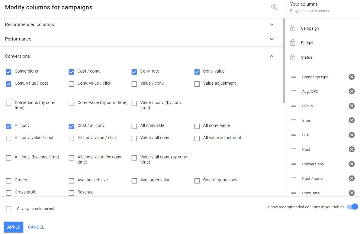 Ten Custom Columns using The New Impression Share Column You Can Create ...
